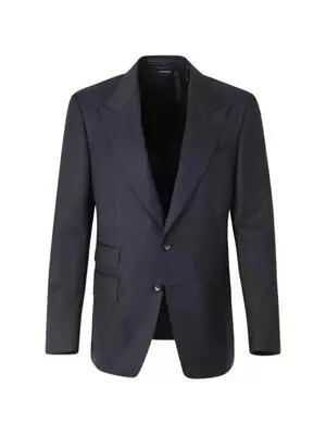 TOM FORD Herringbone Peak-lapel Suit - Blue