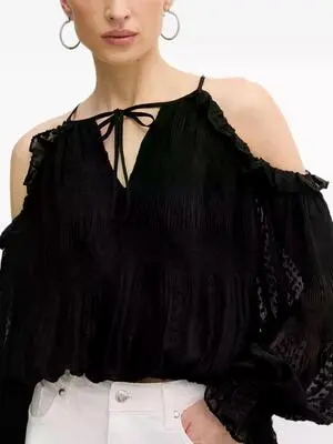 Guess Ruffled Cold-shoulder Blouse