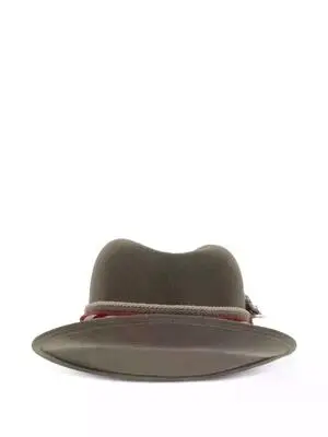 ALEXIA ALVAREZ DE TOLEDO Feather Brooch Wide-brim Hat