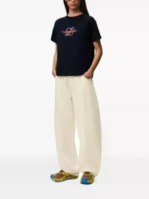 Loewe Logo Embroidered T-shirt - Blue
