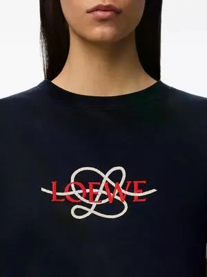 Loewe Logo Embroidered T-shirt - Blue