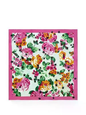 Kenzo Floral Star-pattern Bandana Scarf - Neutrals