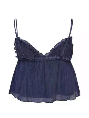 GLOWNY Sleeveless V-neck Top - Blue