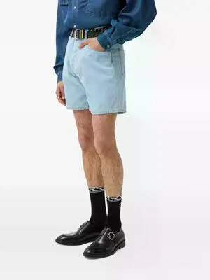 Versace Chambray Denim Shorts - Blue