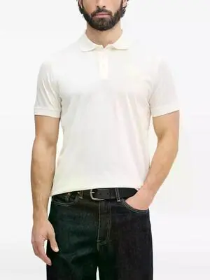 Karl Lagerfeld Logo-embroidered Short-sleeve Cotton Polo Shirt - Neutrals