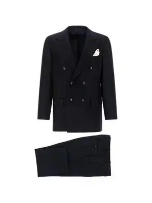 Kiton Double-breasted Peak-lapel Suit - Blue