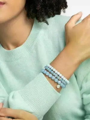 SYDNEY EVAN Aquamarine Cross Charm Bracelet