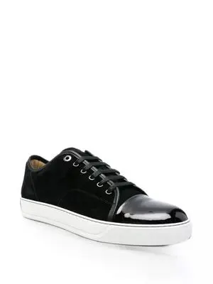 LANVIN Patent-toe Suede Sneakers - Black