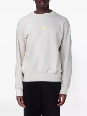 DISCLAIMER Logo-print Dropped-shoulder Sweater - Grey