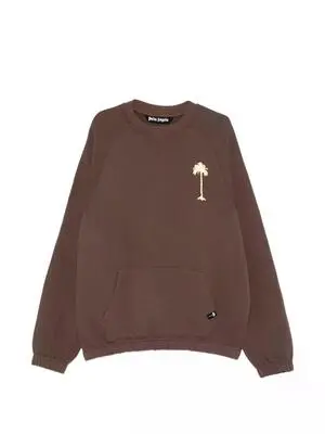 Palm Angels Graphic Print Pouch Pocket Sweater - Brown