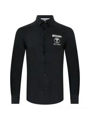 Moschino Logo-print Long-sleeve Shirt - Black