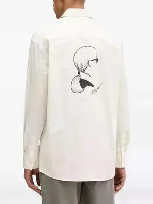 Karl Lagerfeld Logo-print Button-down Cotton Shirt
