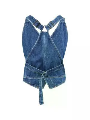 Sportmax Buckle-strap Denim Waistcoat