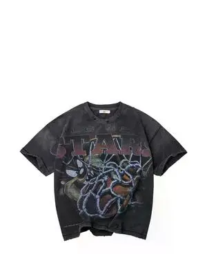 VALE FOREVER Graphic-print Distressed T-shirt - Black