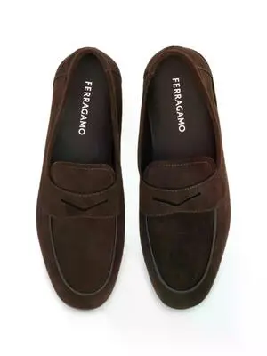 FERRAGAMO Suede Tubular Loafers