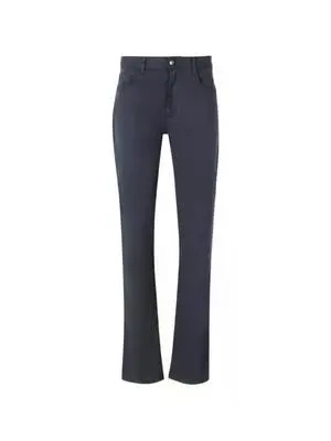Canali Five-pocket Jeans With Logo Patch - Blue