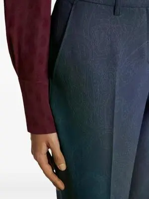 Etro Wool Jacquard Paisley Trousers