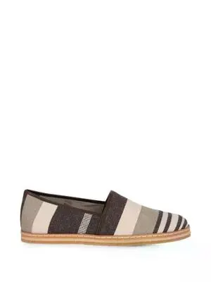 TOD'S Striped Slip-on Loafers - Brown