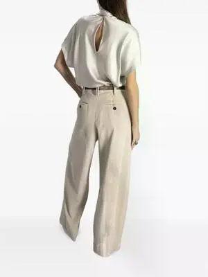 Brunello Cucinelli Short-sleeve Satin Blouse