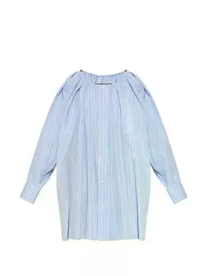 Alexander Wang Striped Off-shoulder Dress - Blue