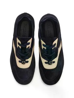FERRAGAMO Suede Low Top Sneakers With Gathered Detail - Blue