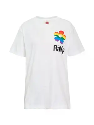 RALLY MOVEMENT Logo Print T-shirt - White