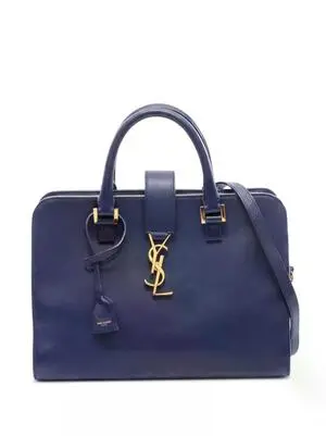 Saint Laurent 2000s Small Lcabas Leather Tote Bag - Blue