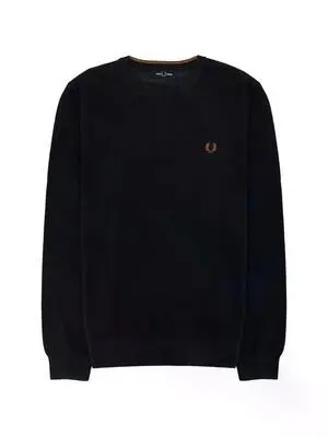 Fred Perry Embroidered Waffle Knit Sweatshirt - Blue