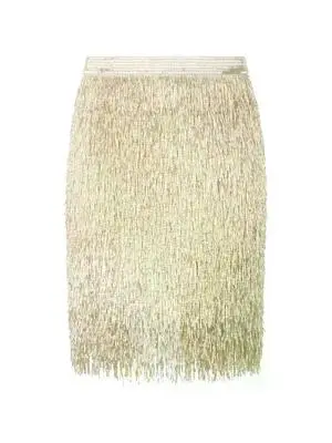 Moschino Embellished Fringe Mini Skirt - Gold