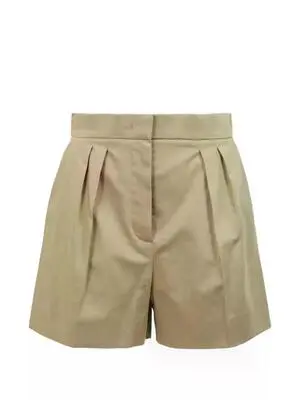 Max Mara Pleated Logo-embroidered Shorts