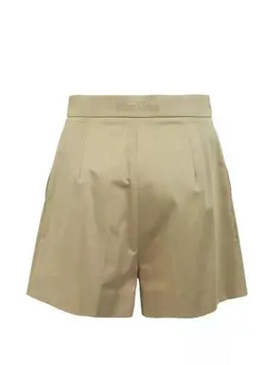 Max Mara Pleated Logo-embroidered Shorts