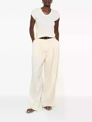 IVORY PARIS Mia Scoop-neck Cap-sleeve T-shirt - Neutrals