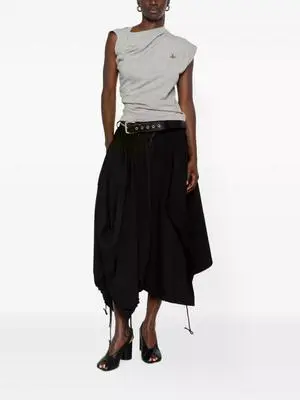 VIVIENNE WESTWOOD Embroidered Draped T-shirt - Grey
