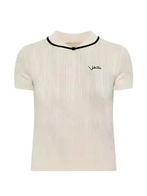 Valentino Garavani Logo Embroidered Cable-knit Top