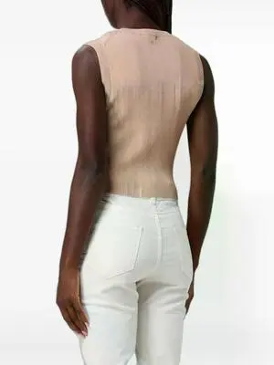 Armani Exchange Ribbed-knit Gilet - Neutrals