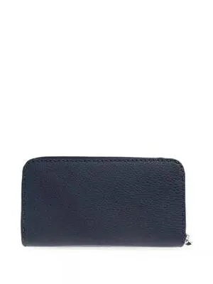 Fendi Selleria Zip-around Pebbled Wallet - Blue
