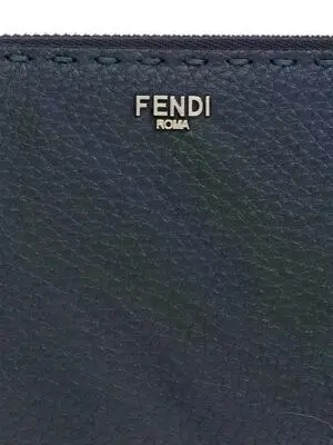 Fendi Selleria Zip-around Pebbled Wallet