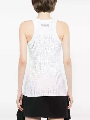 Attico Rhinestone Embellished Racerback Tank Top