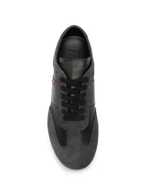 Marni Panelled Logo Embroidered Sneakers - Black