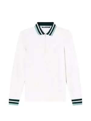 EA7 Striped-trim Polo Top - White