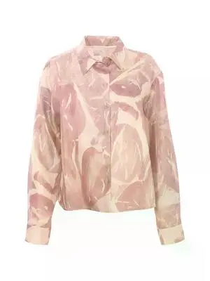 ALYSI Brushed Abstract Print Shirt - Neutrals