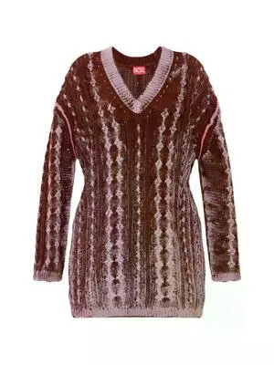 DIESEL® M-elga Cable-knit Diamond-pattern Sweater