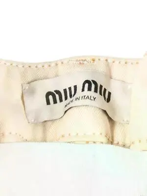 Miu Miu 2010s Wide Cotton Trousers - Neutrals