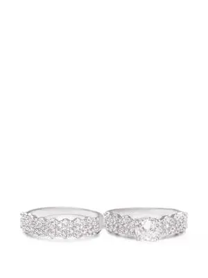 HZMER JEWELLERY Sitara Crystal-embellished Rings - Silver