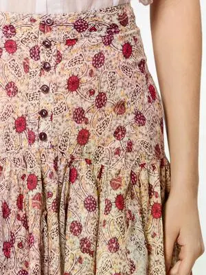 MARANT ETOILE Daneen Printed Cotton Voile Skirt - Neutrals