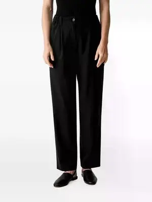 Kenzo Pleated Straight-leg Trousers - Black