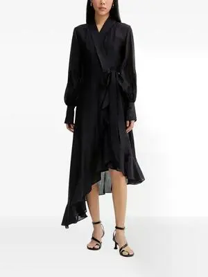 BLUGIRL Ruffled Wrap Asymmetric Dress - Blue
