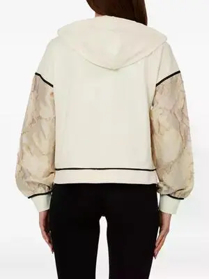 Liu Jo Floral Jacquard Panelled Hoodie