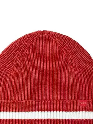 Paul & Shark Ribbed Striped Beanie Hat