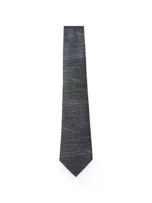Emporio Armani Geometric Pattern Tie - Black